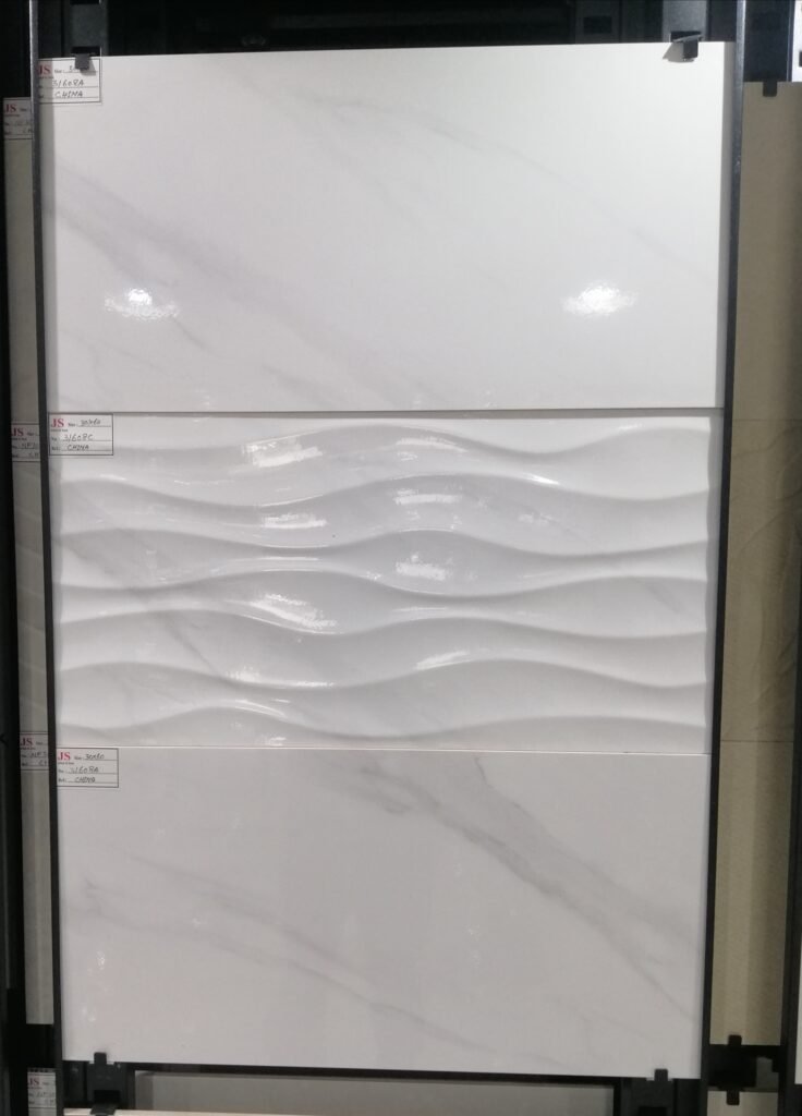 Bathroom/Kitchen wall tile 30x60 cm Glossy white 31608JS ...