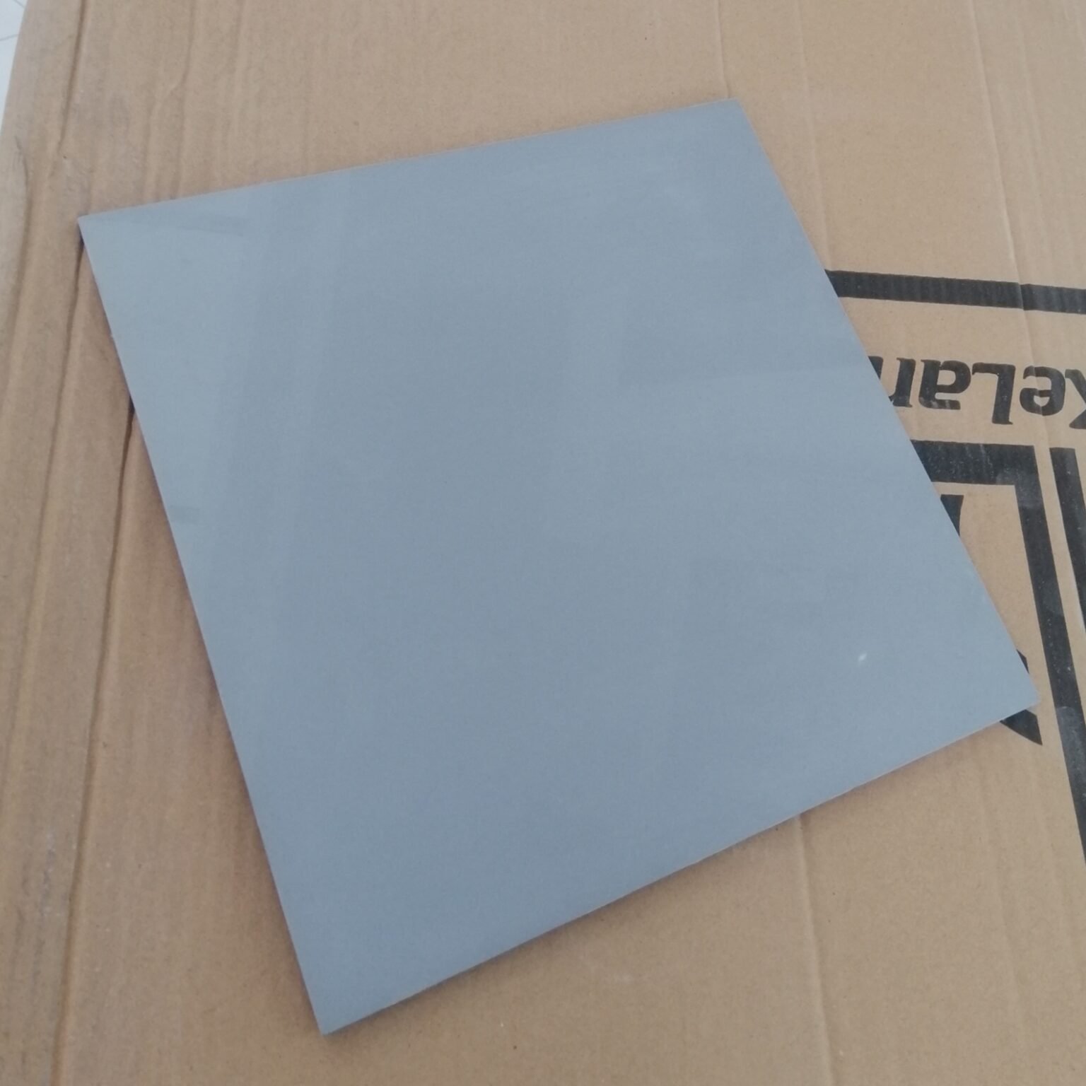 Porcelain Floor tile- Grey glossy finish 40x40 cm for floor and wall ...